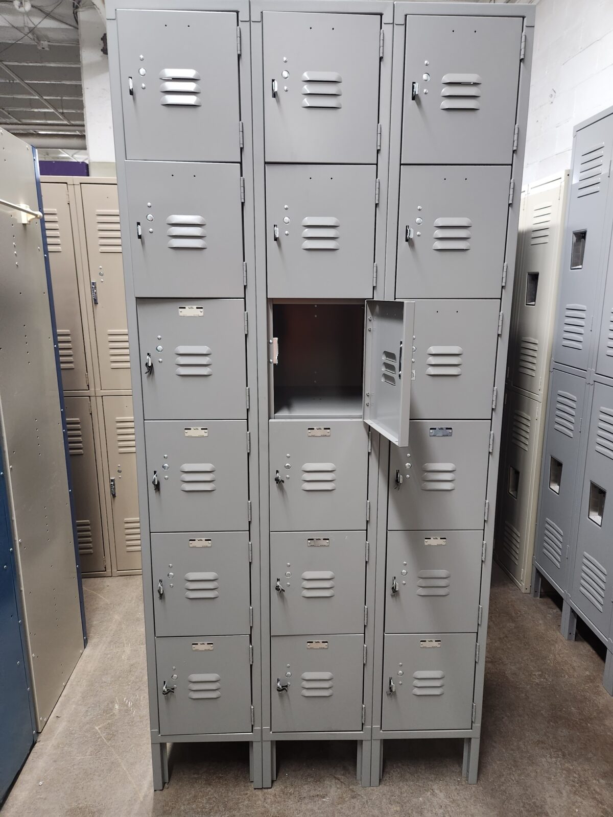 6 Tier Grey Cubby Lockers (New) – The Locker Guy