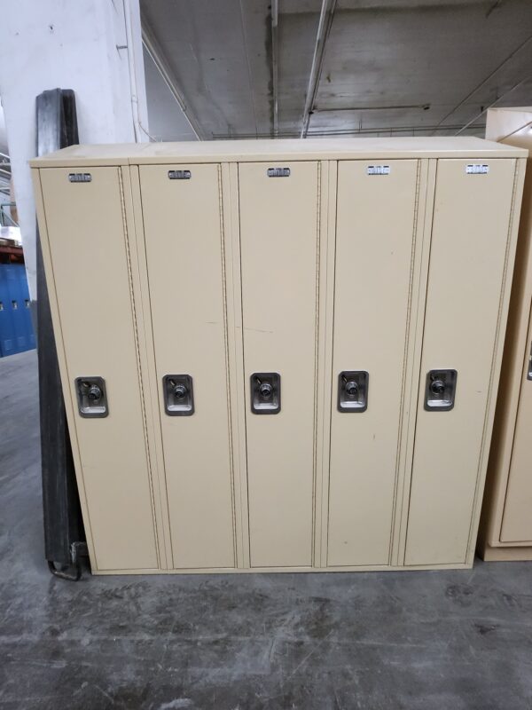 12 x 12 x 60 Single Tier Lockers with slope top and combination locks ...
